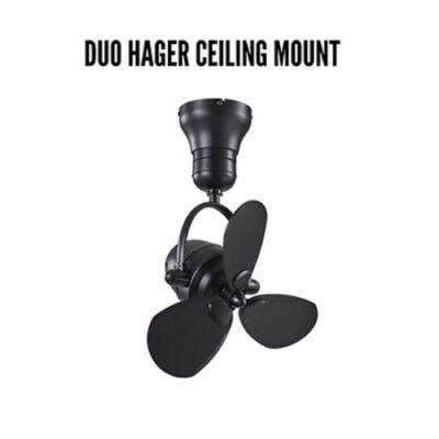 Corner Fan Bestar Duo Hagar Black Dark Wood - Aspire Lightings